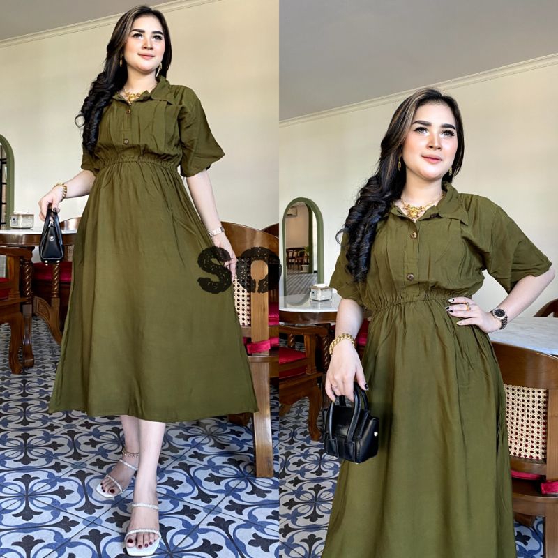 Jual CESSY DRESS - DASTER RAYON POLOS FIT TO XL LD 110 | Shopee Indonesia