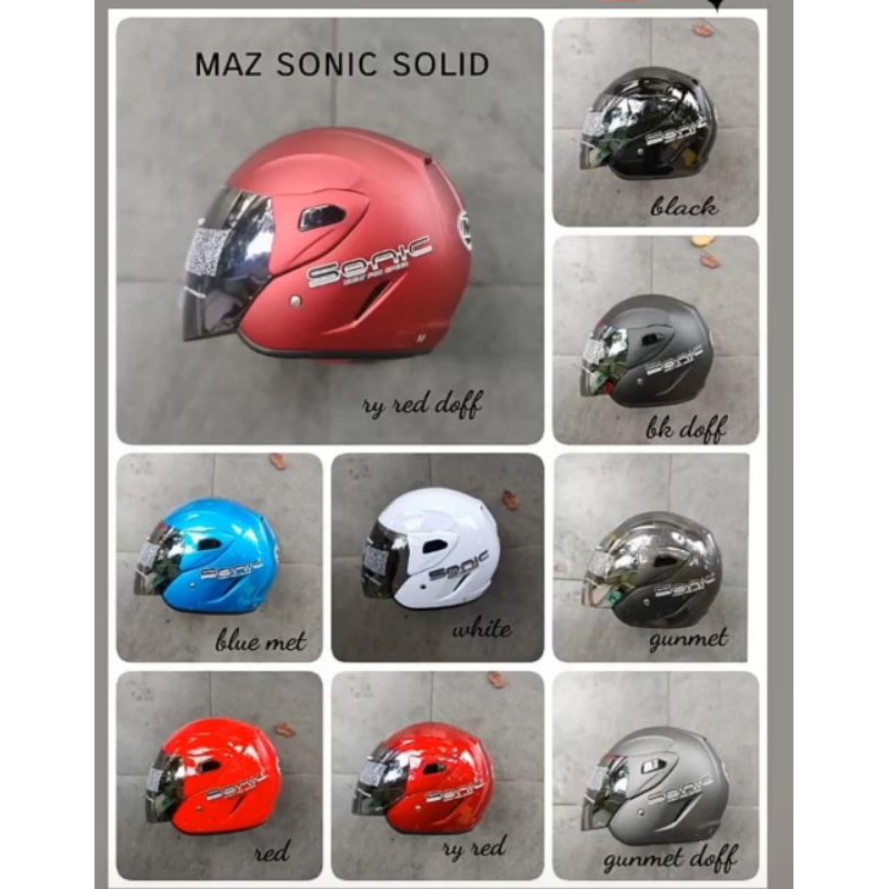 Jual HELM MAZ POLOS SONIC SOLID//HELM SNI DEWASA//HELM MURAH MAZ ...
