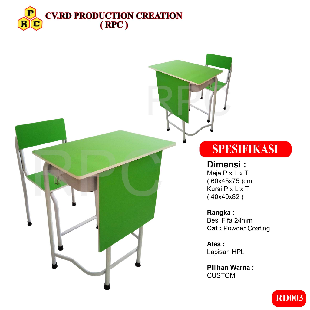 Jual MEJA SEKOLAH KURSI SEKOLAH meja besi meja siswa Meja Belajar RD003 ...