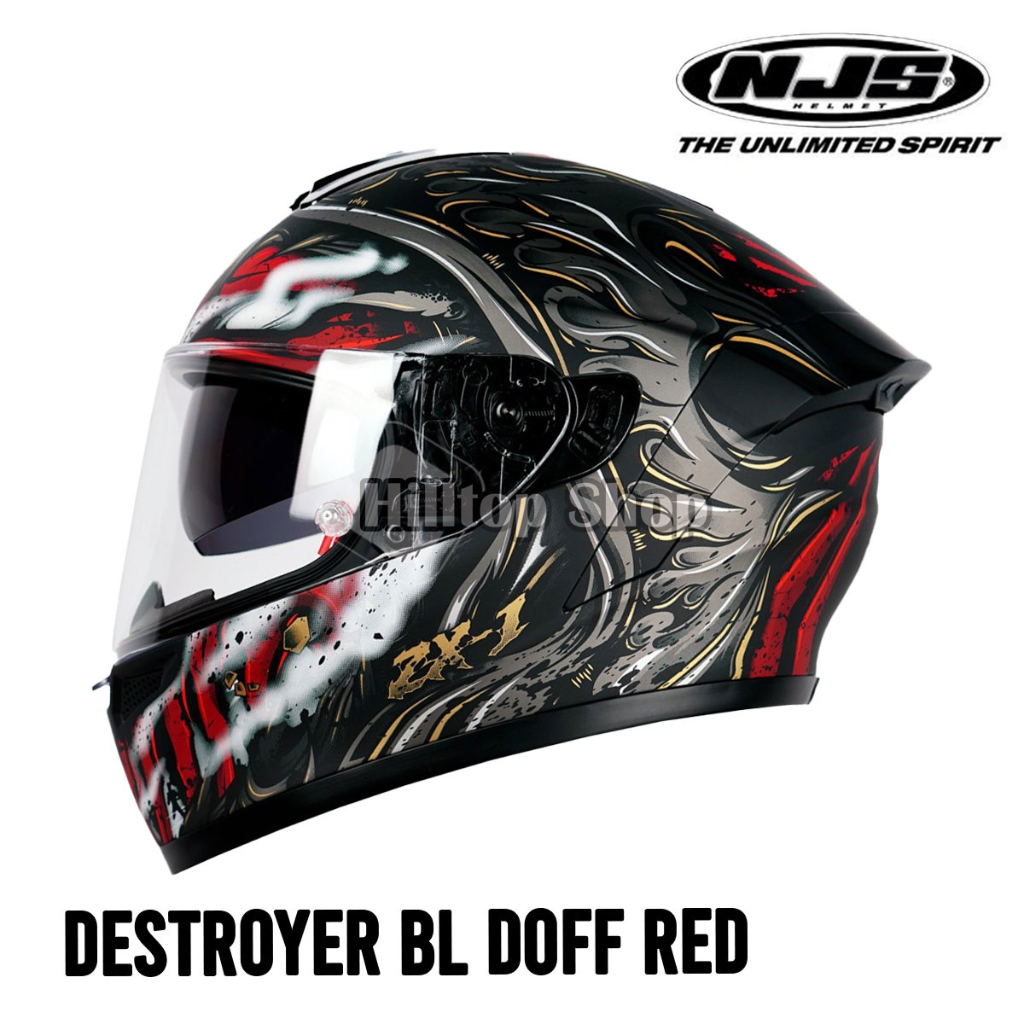 Jual Helm NJS ZX-1 Destroyer Full Face DV Helmet | Shopee Indonesia
