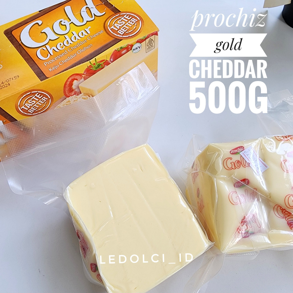 Jual PROCHIZ GOLD CHEDDAR GOLD KEJU POTONGAN 500 GRAM VACUUM | Shopee ...