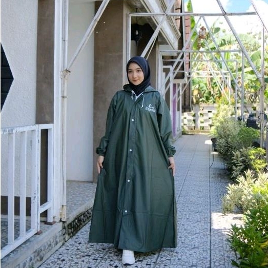 Jual Jas Hujan Wanita Terusan Muslimah By Kamila Model Gamis Anti ...