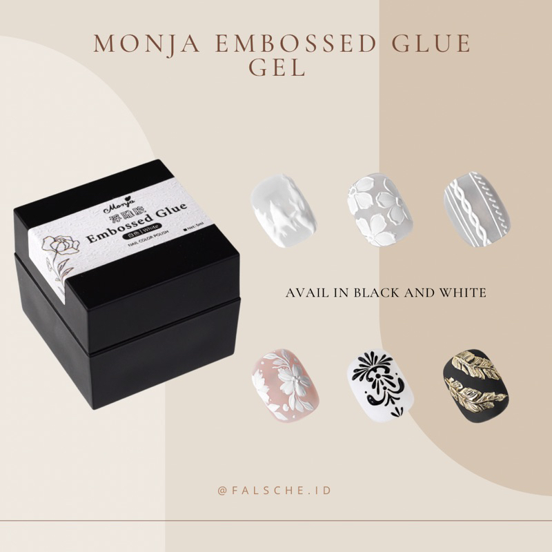 Jual MONJA EMBOSSED GLUE EMBOSSED DESIGN NAIL GEL 5G | Shopee Indonesia