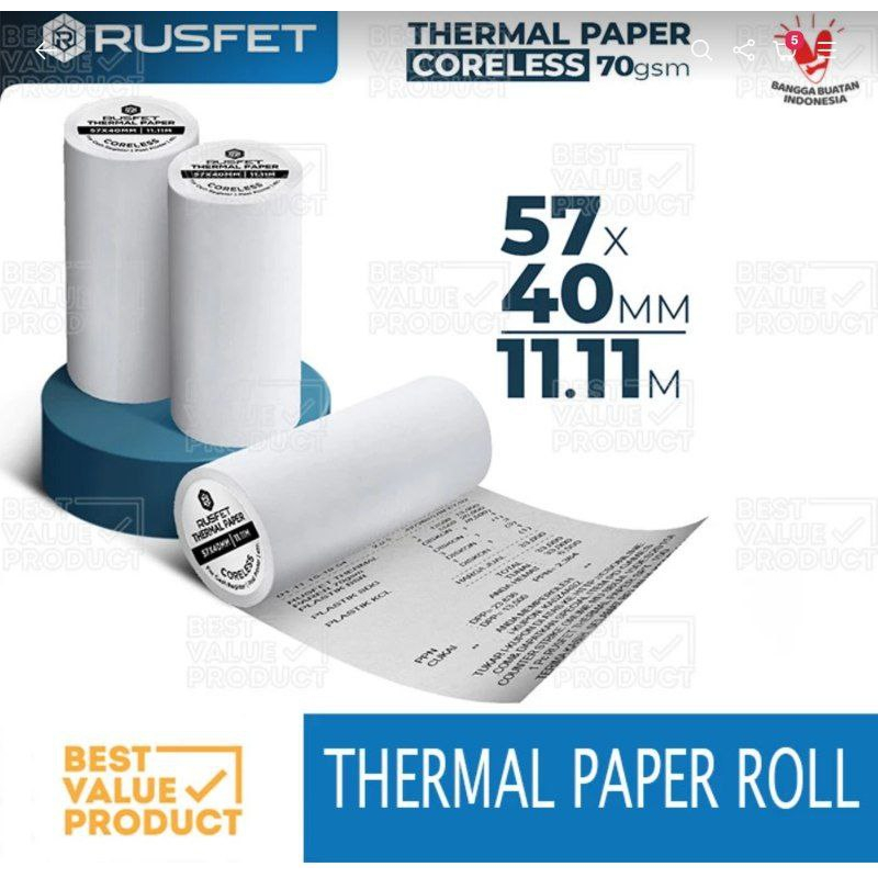 Jual Kertas Termal 57 x 40 - Termal Paper Roll 57x40 | Shopee Indonesia