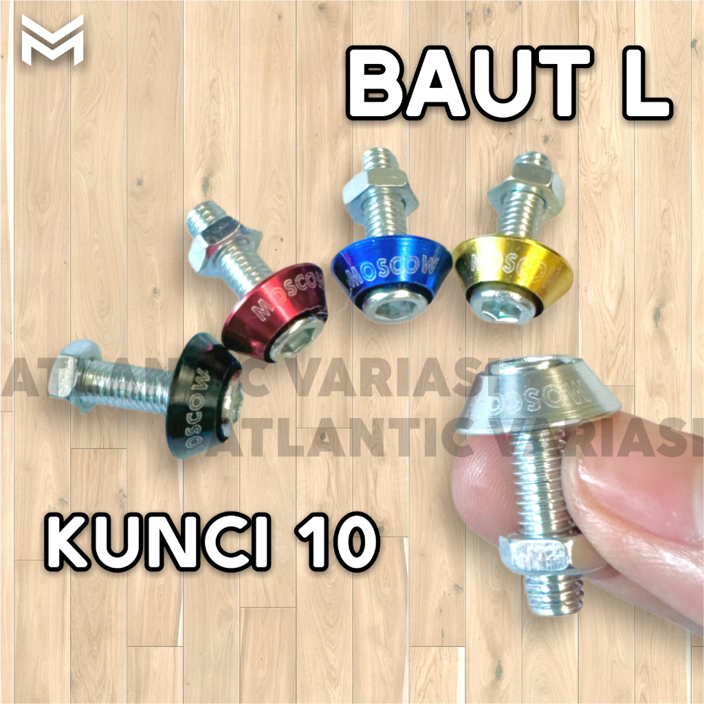 Jual BAUT PLAT NOMOR L MOSCOW 1 BIJI BAUT L + RING KUNCI 10 BAUT PLAT ...