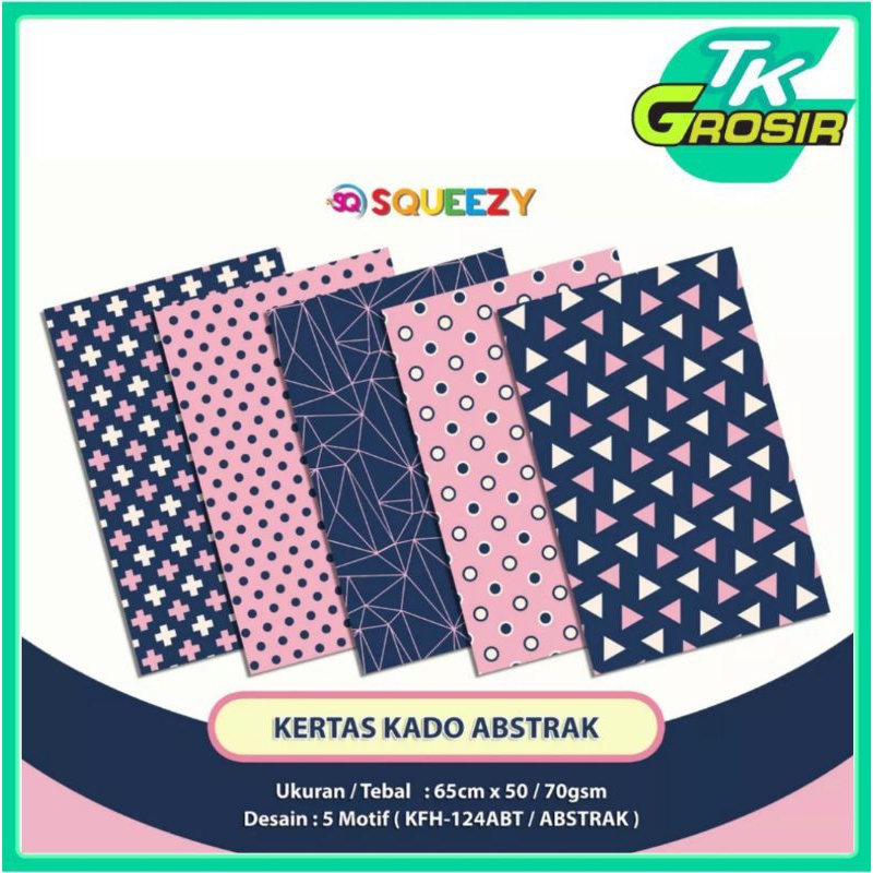 Jual 10 Pcs Kertas Kado Squeezy Abstrak/Kertas Kado Murah/Kertas Kado ...