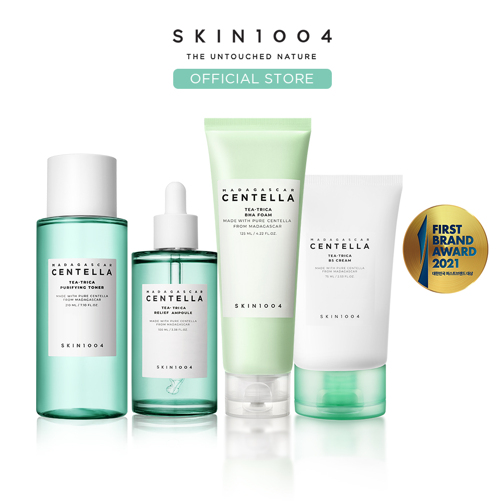 Jual SKIN1004 [Tea Trica Basic 4] Toner 210ml+ Ampoule 100ml+BHA Foam 125ml+ B5 Cream 75ml ...