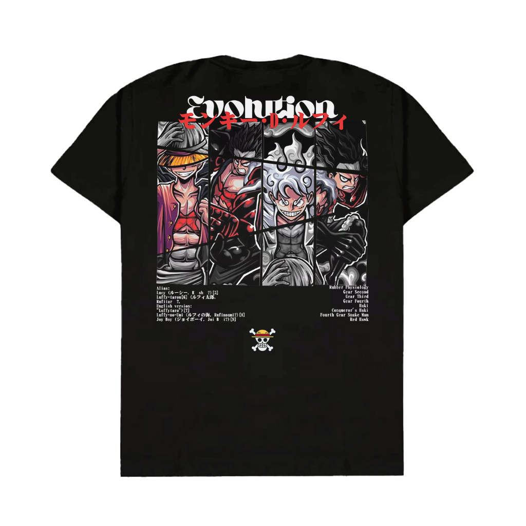 Jual FITRAS - T-shirt Pria Monkey D Luffy Evolution - Black | Shopee ...