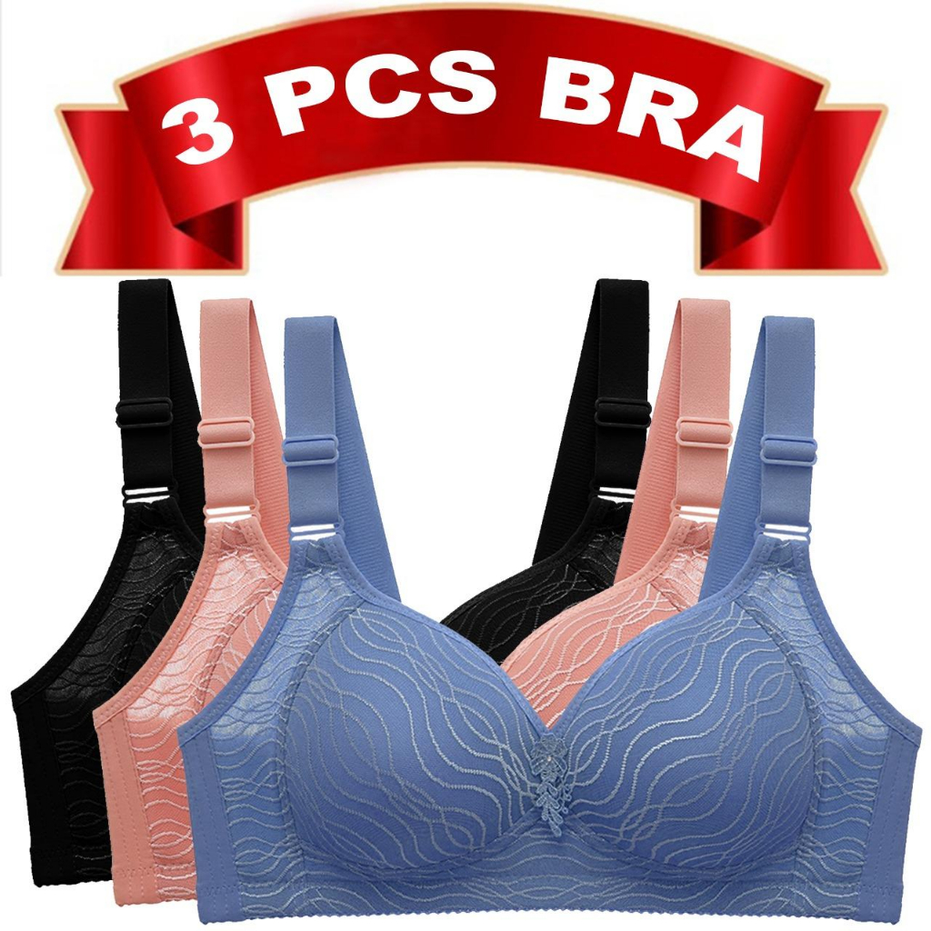 Jual TALLY 3 Pcs BH 3318 Bra Tanpa Kawat Bahan Katun Busa Tipis CUP B ...