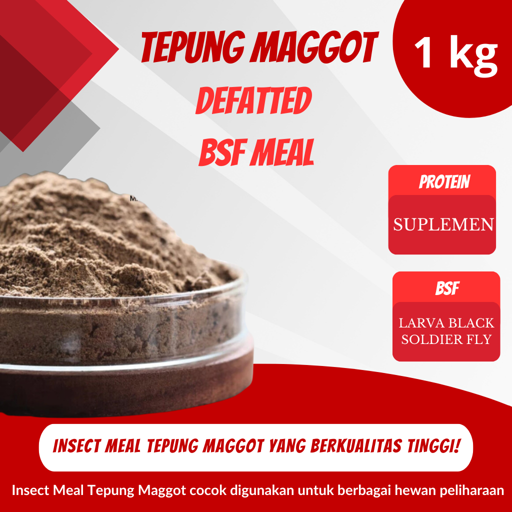 Jual Tepung Maggot 1 Kg Defatted BSF Meal Premium Suplemen Pakan Chana ...