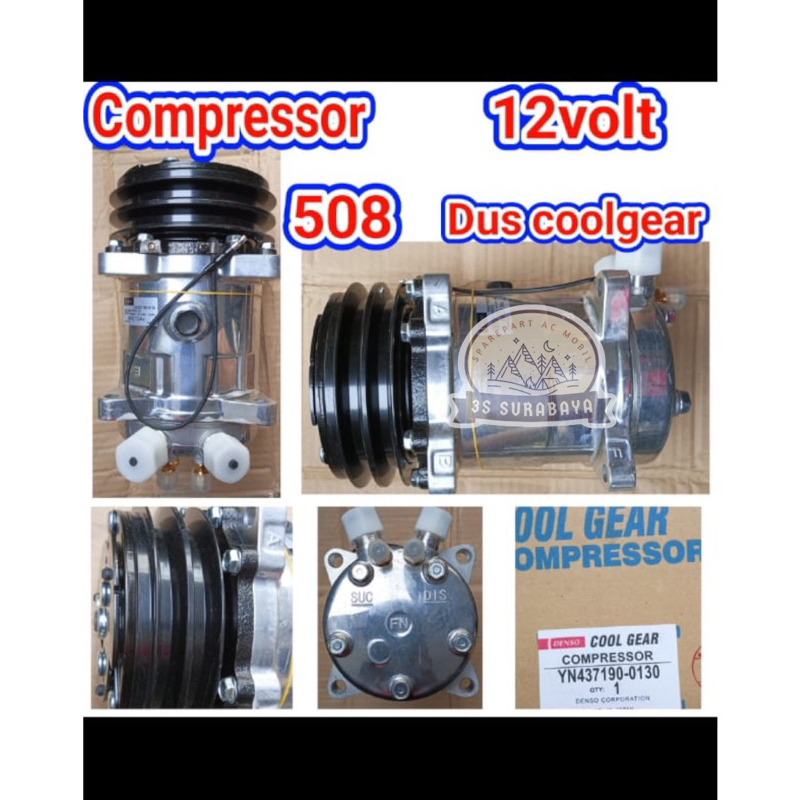 Jual Kompresor 508 Model Sanden Denso Coolgear 12 Volt Ac Mobil Universal Compressor | Shopee ...