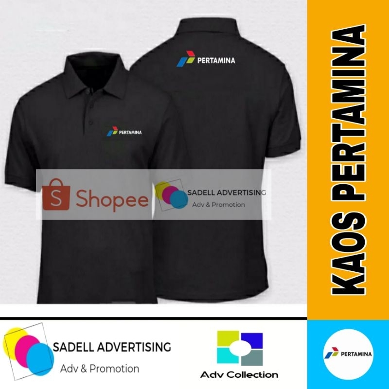 Jual Kaos Pertamina Kaos Polo Pertamina Hitam Lengan Pendek Pria Bordir ...