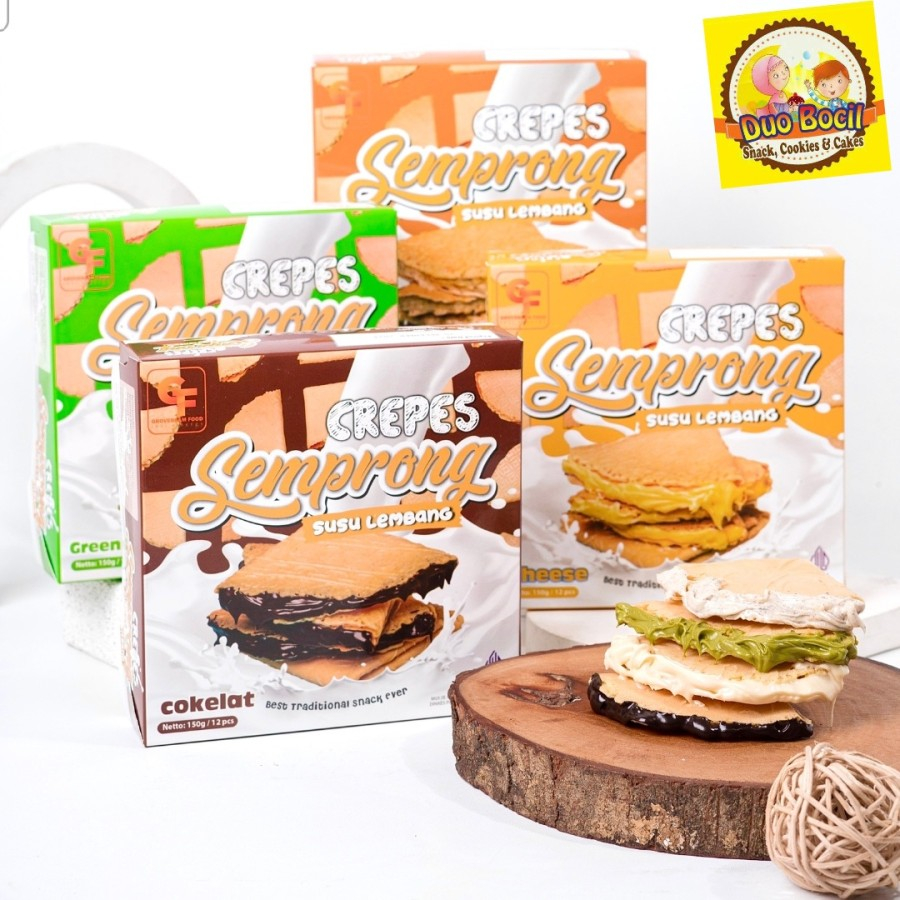 Jual Kue Crepes Semprong Susu Lembang (isi 12 pcs) - Duo Bocil Snack ...