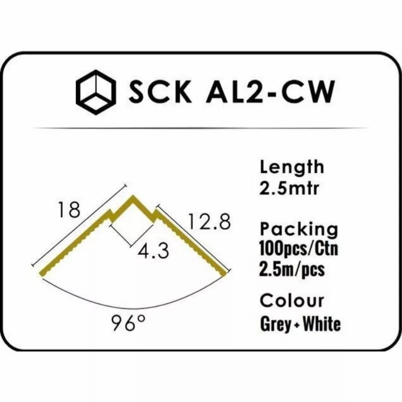 Jual corner bead / inner bead sudutan dalam tembok UPVC PVC SCK AL 2 CW ...