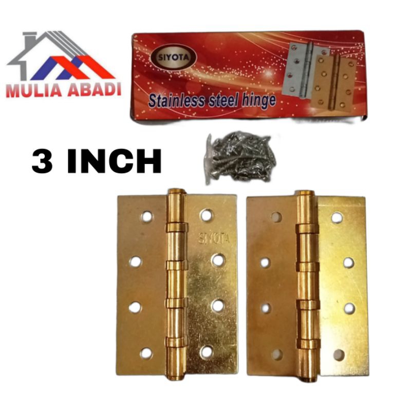 Jual ENGSEL PLAT SIYOTA 3 INCH KUNING / ENGSEL PLAT JENDELA | Shopee ...