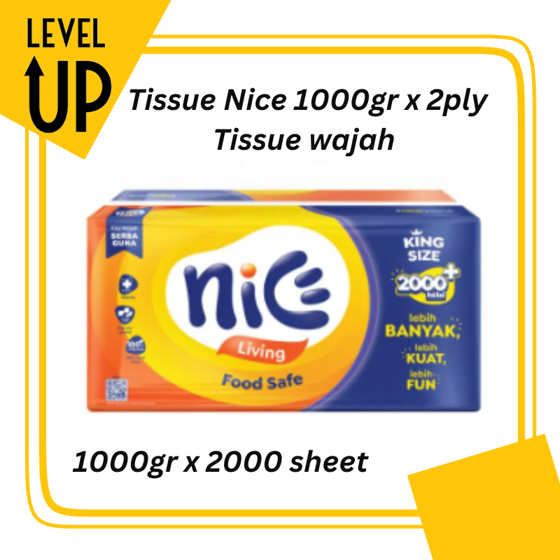Jual NICE 2000 helai FACIAL TISSUE /TISUK MUKA / NICE 1000gr x 2ply ...