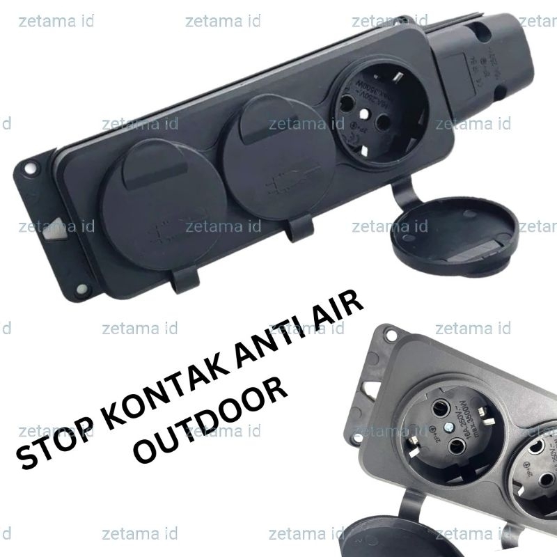 Jual Stop Kontak Waterproof Karet IP54 Outdoor Colokan Listrik Anti Air ...