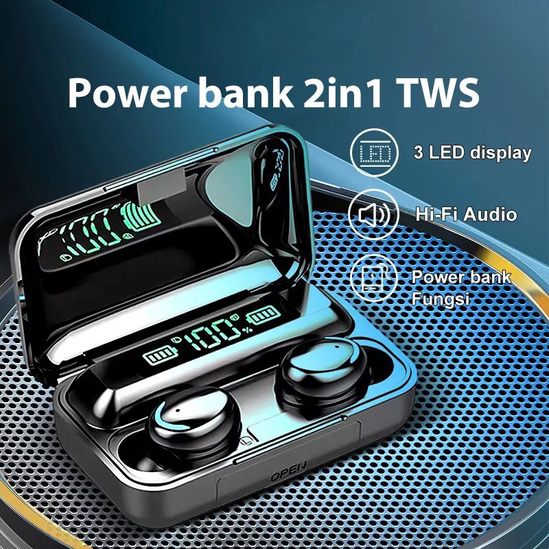 Jual Headset Bluetooth TWS F9-5 Bisa Jadi Powerbank | Shopee Indonesia