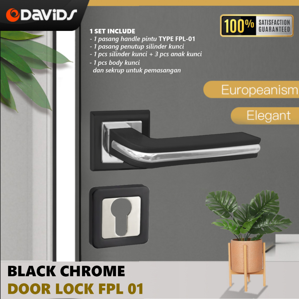 Jual Handle Pintu Pegangan Rumah Handel Kamar Slot Minimalis Hitam Aigo ...
