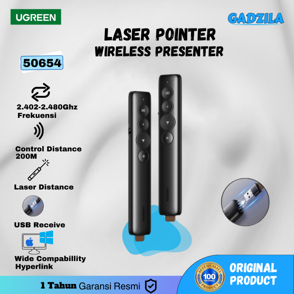 Jual UGREEN Laser Projection Presenter Wireless USB Receiver Type C ...