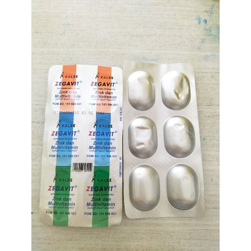 Jual Zegavit Multivitamin dan Zinc Daya Tahan Tubuh (1 strip isi 6 ...