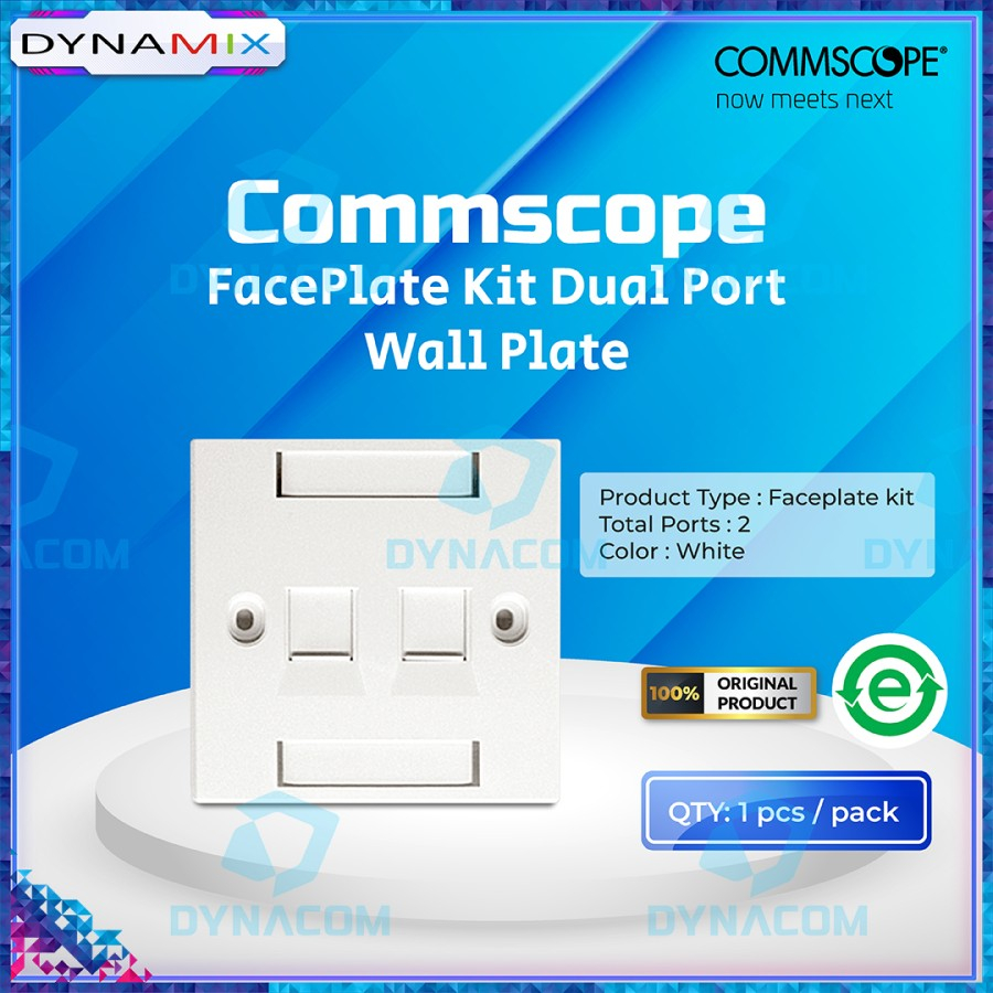 Jual COMMSCOPE AMP FacePlate Kit Dual Port - Wall Plate | Face Plate ...