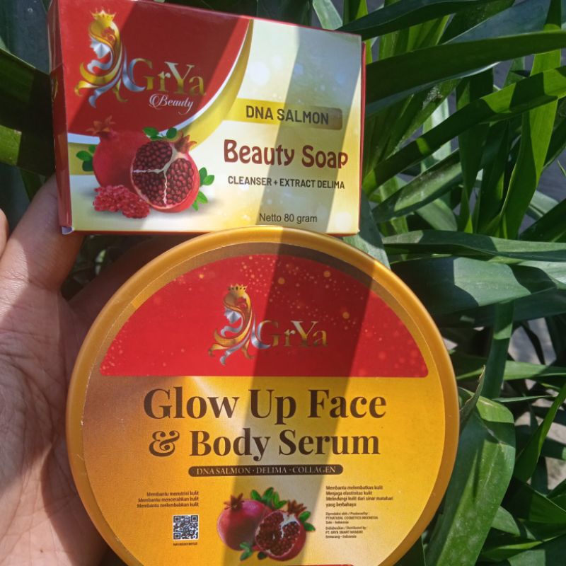 Jual PAKET JUMBO CREAM GRYA BEAUTY + DNA SALMON SOAP 100% ORI ( CREAM 200gr + SABUN 1pcs ...