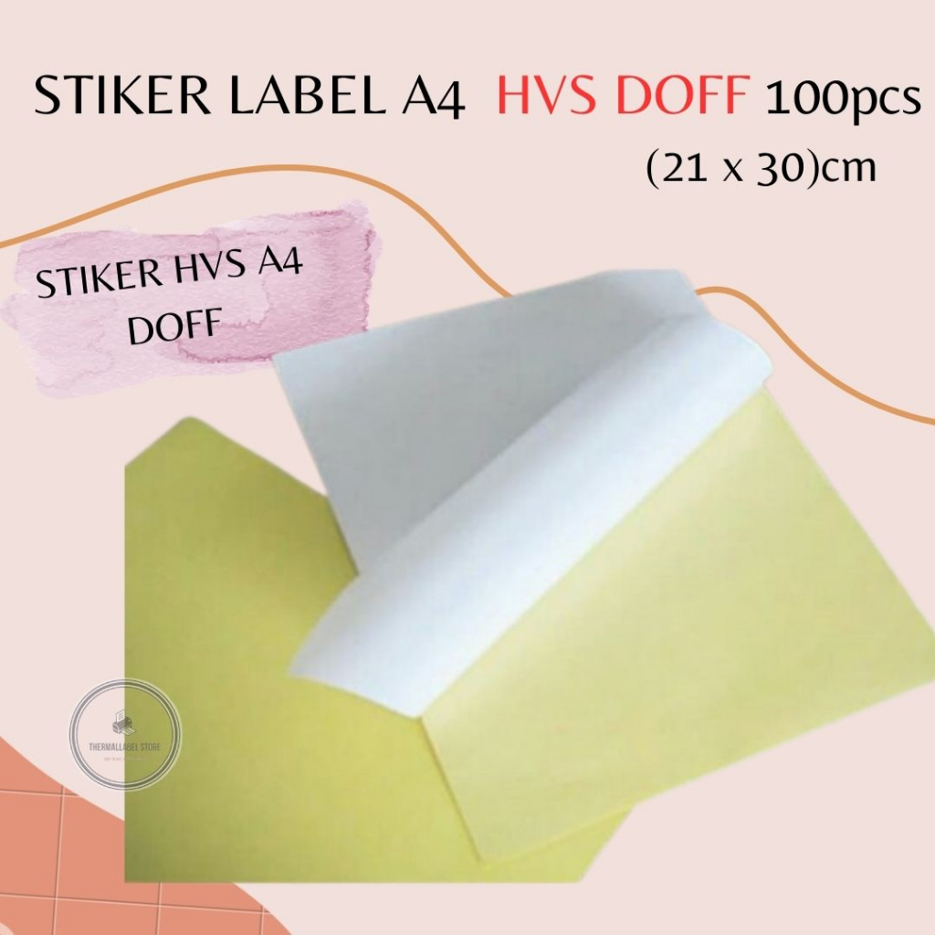Jual STIKER HVS A4 100PCS / KERTAS STIKER HVS INKJET DOFF A4 | Shopee ...