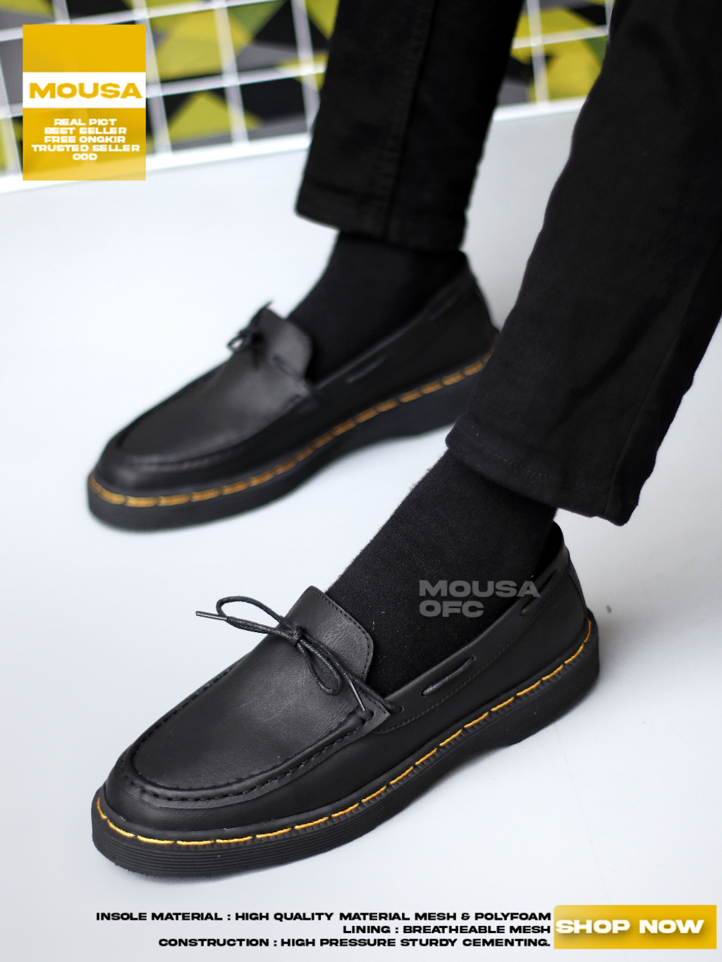 Jual Sepatu Loafers Pantofel Formal Docmart Slip On Pria Kerja Mousa ...