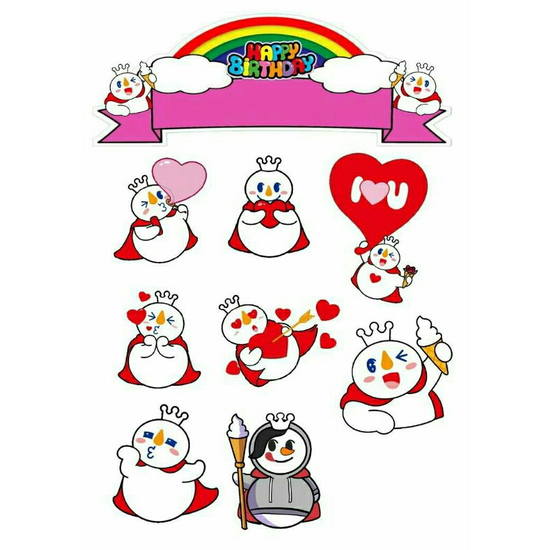 Jual MIXUE/ Topper Ultah MIXUE Custom Nama/Topper Cake/MIXUE set hiasan ...