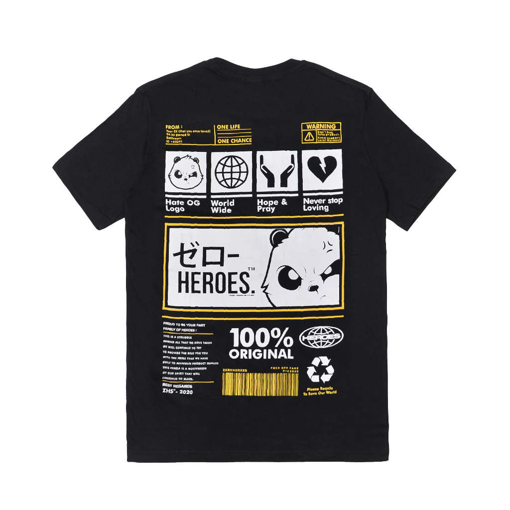 Jual Kaos Distro Pria Original t shirt Pria Wanita Hitam ZEROHEROES ...
