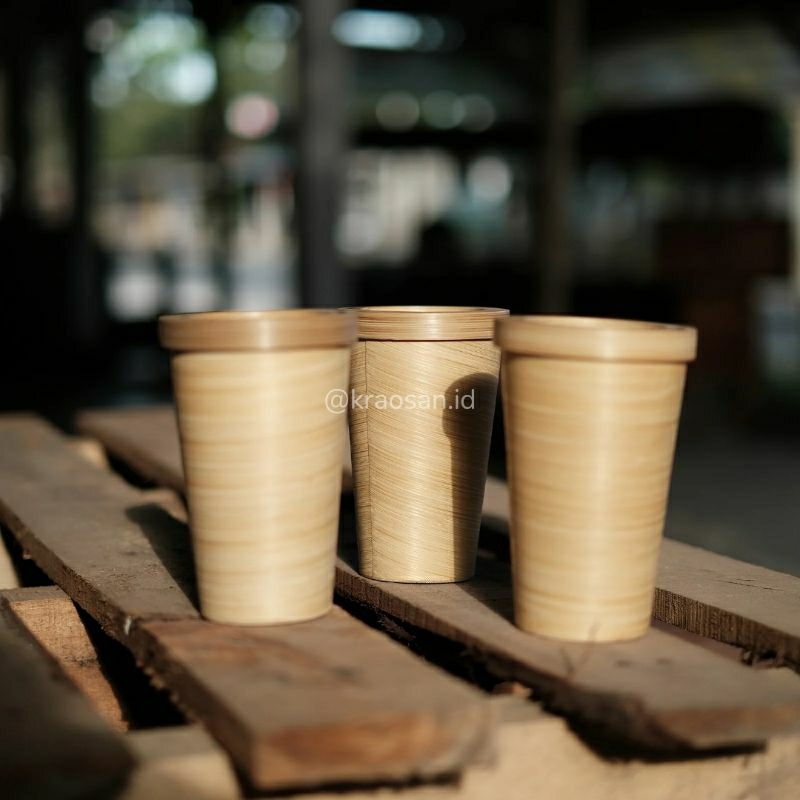 Jual KRAOSAN Bamboo Reusable Cup - Cup Bambu - Gelas Bambu Food Grade ...