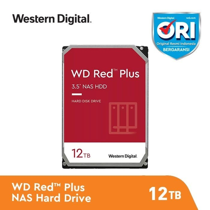 Jual WD RED PLUS 12TB 3.5" NAS HARD DRIVE Harddisk Internal | Shopee ...