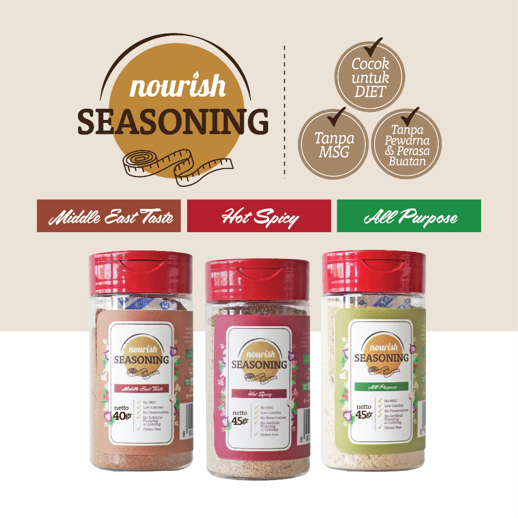 Jual Nourish Seasoning, Bumbu Marinasi Kering / Diet Defisit Kalori ...