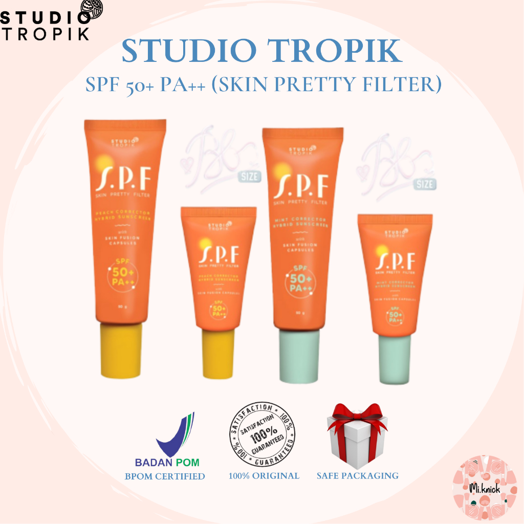 Jual Studio Tropik SPF 50+ PA++ ( Peach | Mint ) - Skin Pretty Filter ...