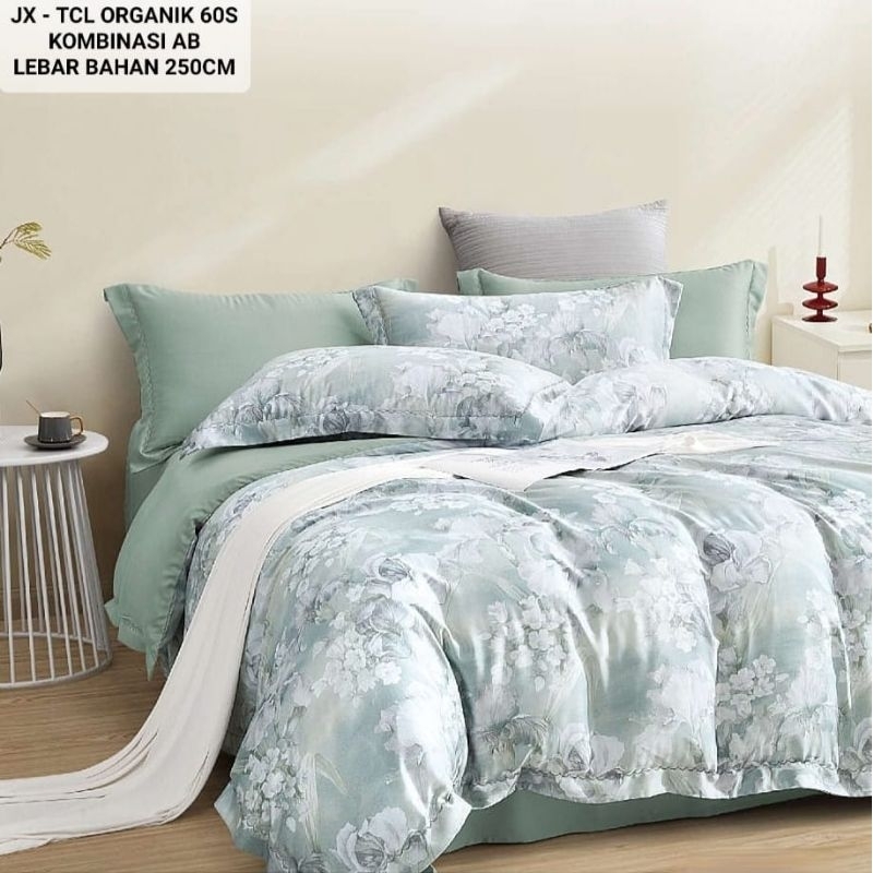 Jual BEDCOVER SUTRA ORGANIC 60S MOTIF BUNGA MINIMALIS BED COVER SUTRA ...