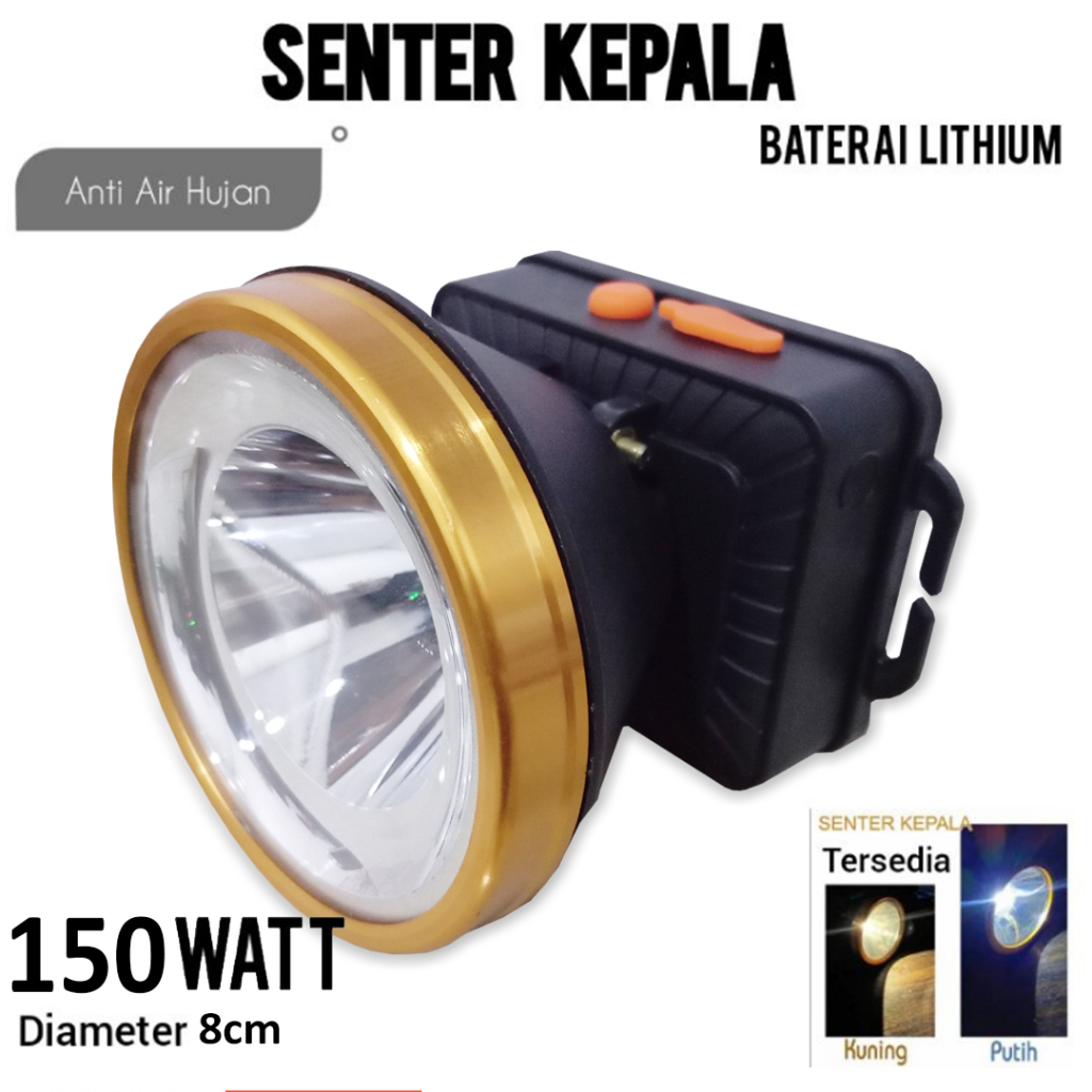 Jual Senter Lampu Kepala Head Lamp Nyala Putih Kuning 20Watt / 35Watt ...