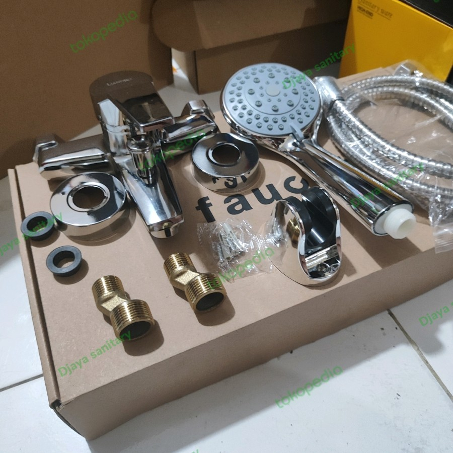 Jual paket kran panas dingin set / kran mixer set hand shower / kran ...