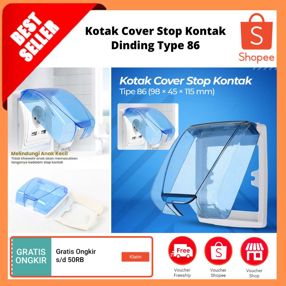Jual Kotak Cover StopKontak Dinding Type86 / Pelindung Stopkontak ...