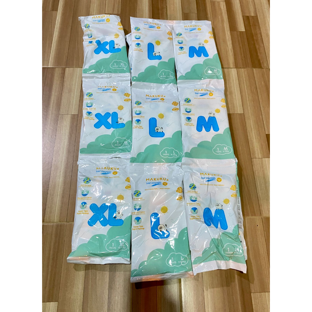 Jual makuku sap diapers comfort fit popok bayi M / L / XL renceng ...