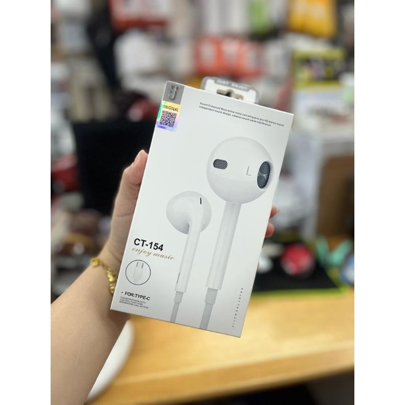 Jual HF HEADSET USB TYPE C CT-154, VEGER V8C HANDSFREE SUPER BASS ...