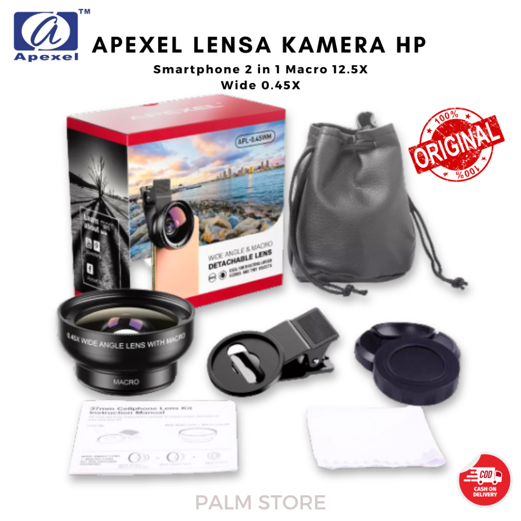 Jual APEXEL Lensa Super Wide Angle Lens + Macro Smartphone | Shopee ...