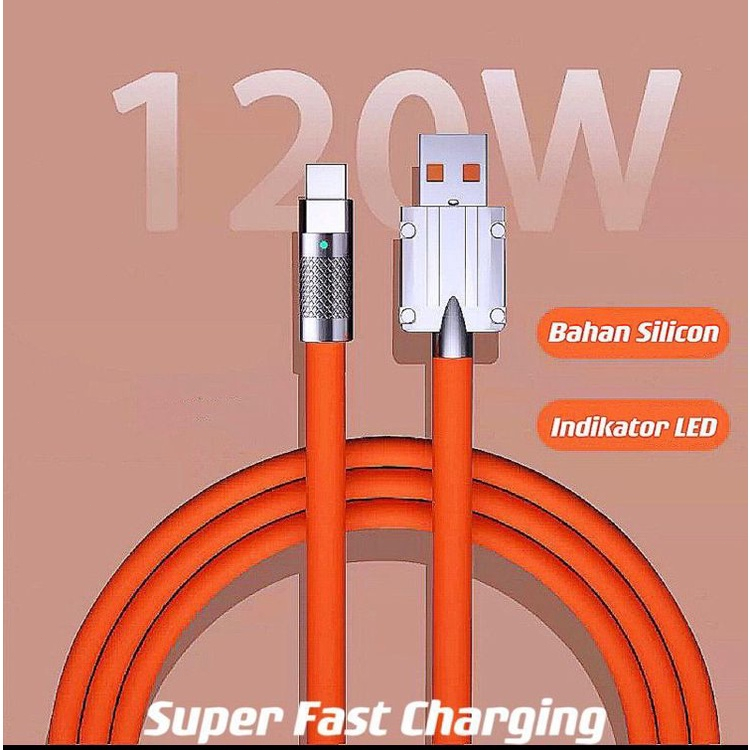 Jual kabel data Super Fast Charging 120W 6A Micro usb/Type C/ Lightning ...