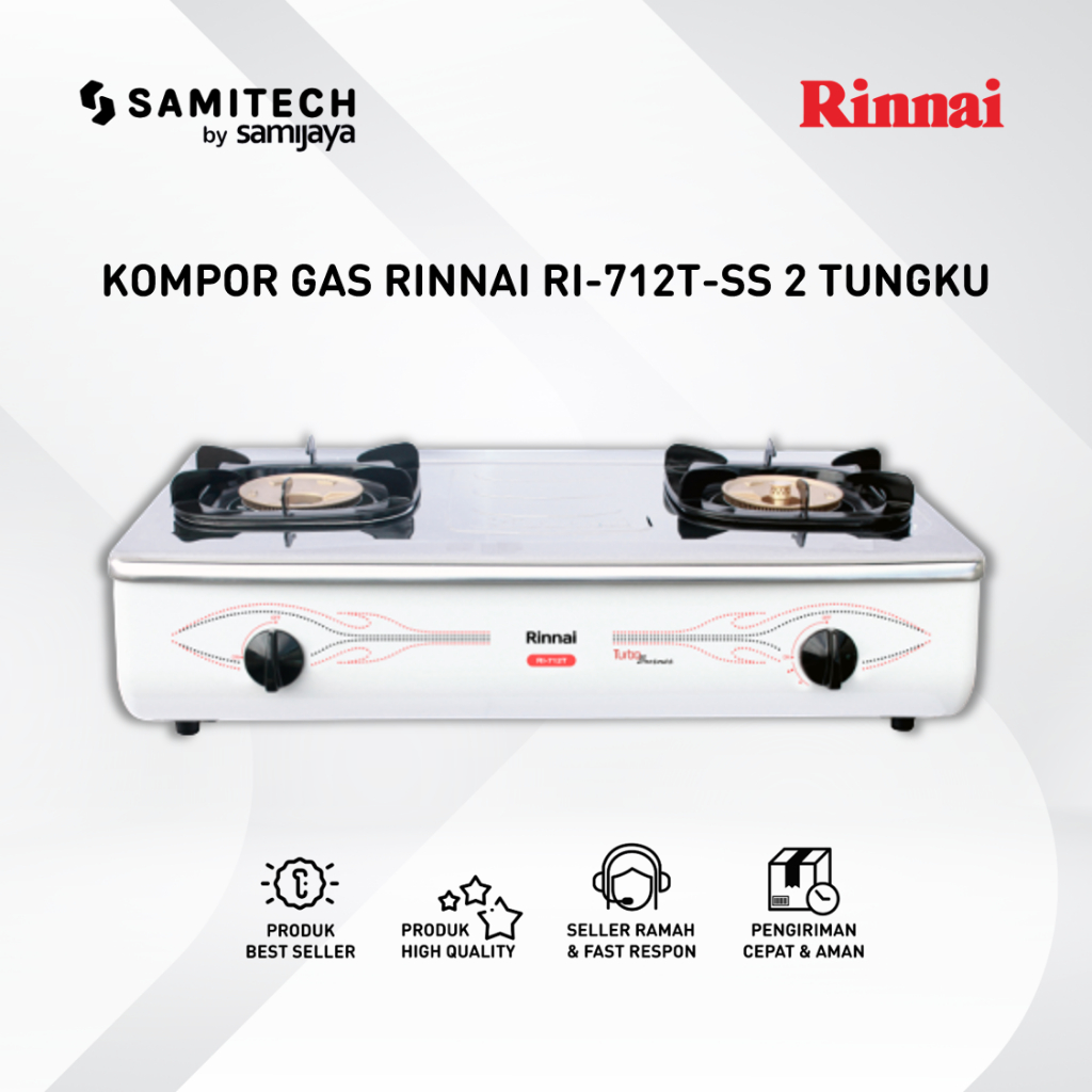 Jual KOMPOR 2 TUNGKU RINNAI RI-712T / RI 712T STAINLESS STEEL ...