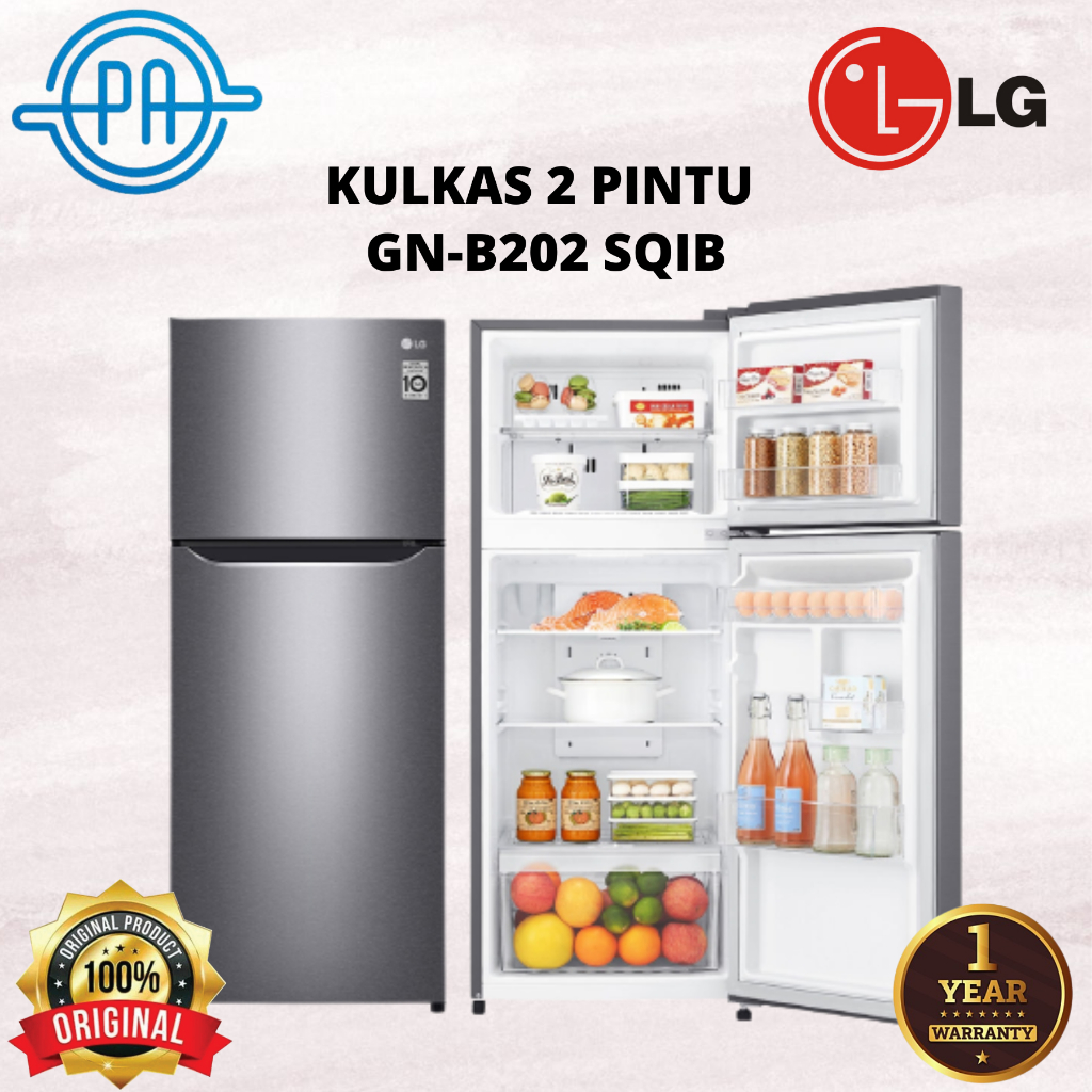 Jual KULKAS LG GNB202SQIB KULKAS 2 PINTU 202 LITER 202SQIB 202 | Shopee Indonesia