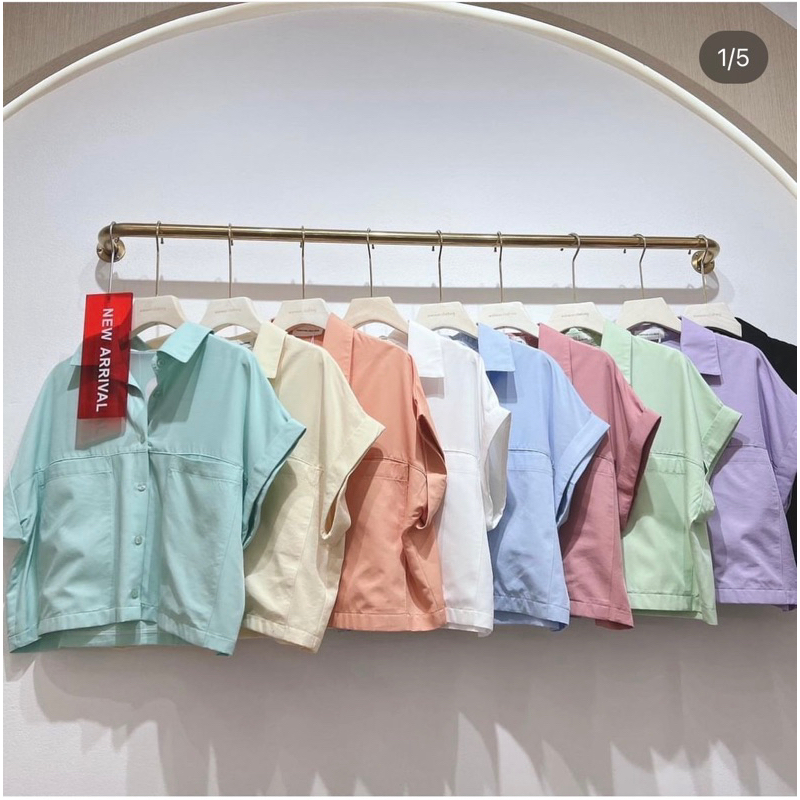 Jual Kemeja Wanwan Clothing ori bangkok ready oren | Shopee Indonesia