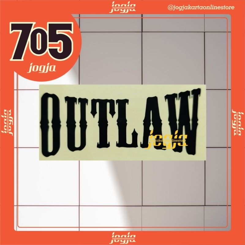 Jual Stiker Out Law Reflective Cutting Sticker Custom Outlaw Motor 8 x ...