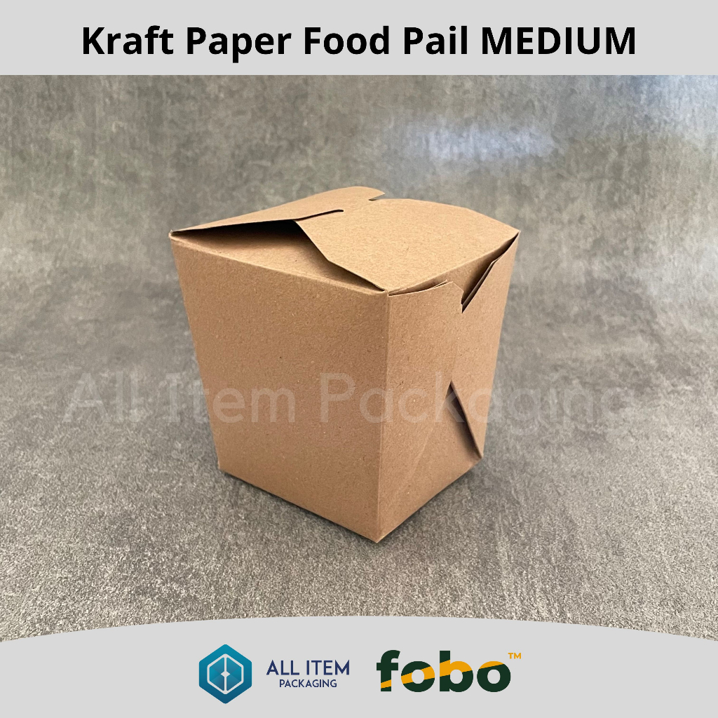 Jual FOBO Kraft Paper Food Pail MEDIUM / Foodpail M / Rice Box M @50 ...