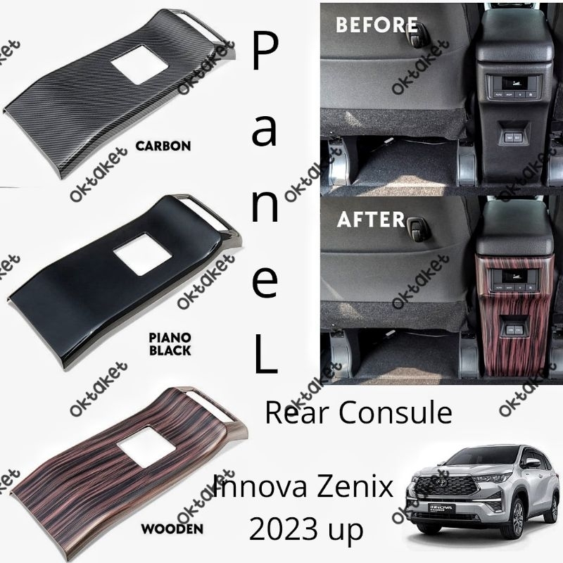 Jual panel rear consule Innova Zenix 2022 2023 2024 Hitam Wood Carbon ...