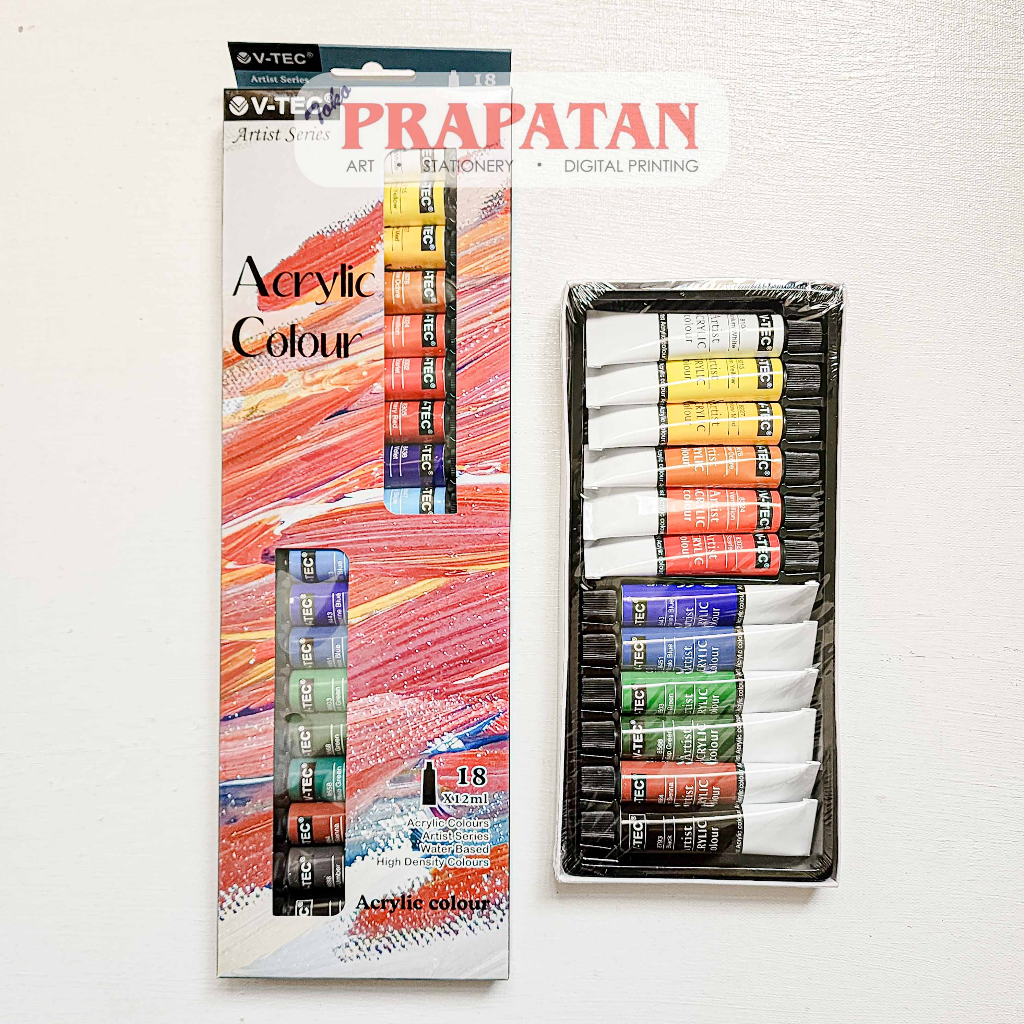 Jual Cat Akrilik Set V-TEC 12ml | V-TEC Acrylic Set | Shopee Indonesia